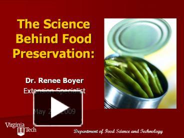 The Science Behind Food Preservation: presentation | free to download