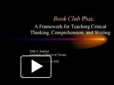 Book Club Plus: presentation | free to view