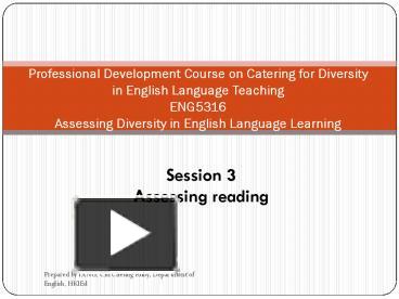 Professional Development Course on Catering for Diversity in English ...