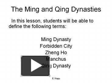 The Ming and Qing Dynasties presentation | free to download