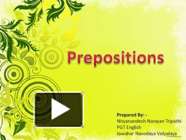 Prepositions presentation | free to download