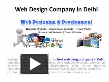 Webxpert India- Best Website Design and Development Company presentation | free to download