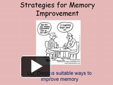 Strategies for Memory Improvement presentation | free to download