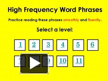 High Frequency Word Phrases presentation | free to view