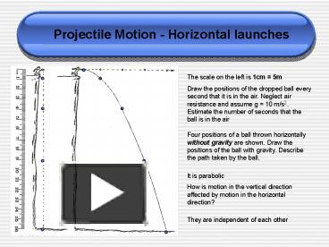 Projectile Motion - Horizontal launches presentation | free to view