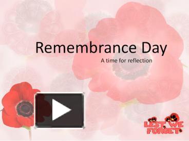 PPT – Remembrance Day PowerPoint presentation | free to download - id ...