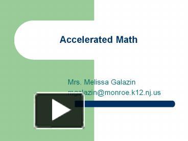 PPT – Accelerated Math PowerPoint presentation | free to download - id ...