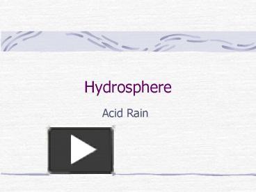 PPT – Hydrosphere PowerPoint presentation | free to download - id ...