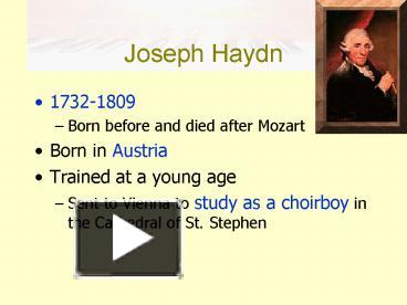 Joseph Haydn presentation | free to view