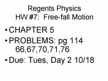 PPT – Regents Physics HW PowerPoint presentation | free to view - id ...