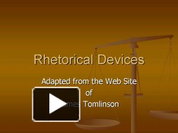 Rhetorical Devices presentation | free to view