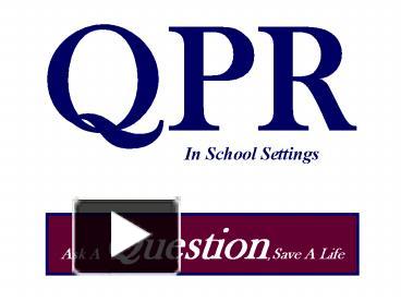 QPR presentation | free to view