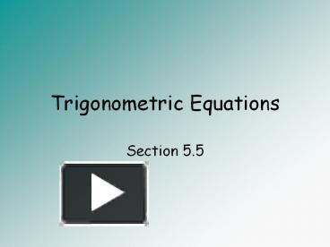 Trigonometric Equations presentation | free to download