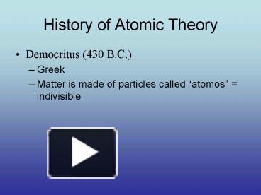 History of Atomic Theory presentation | free to view
