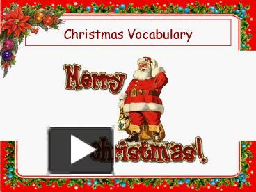 PPT – Christmas Vocabulary PowerPoint presentation | free to view - id ...