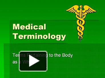 Medical Terminology presentation | free to view