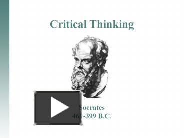 Critical Thinking presentation | free to view