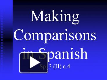 Making Comparisons in Spanish Sp. 3 (H) c.4 presentation | free to download