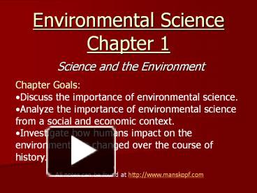 Environmental Science Chapter 1 presentation | free to download