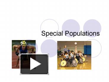 Special Populations presentation | free to view