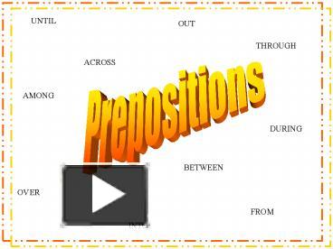 Prepositions presentation | free to view