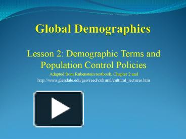 Global Demographics presentation | free to view