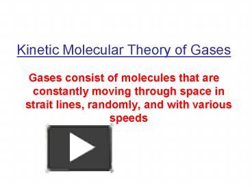 Kinetic Molecular Theory of Gases presentation | free to view