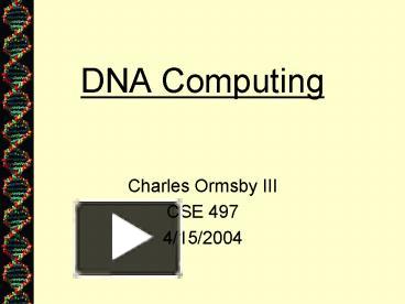 DNA Computing presentation | free to download