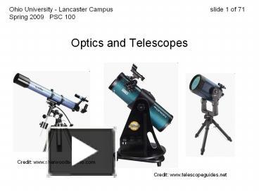 Optics and Telescopes presentation | free to view
