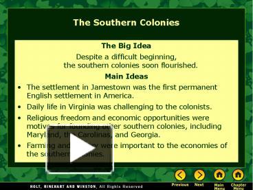 The Southern Colonies presentation | free to download