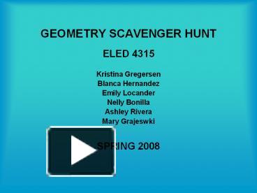 GEOMETRY SCAVENGER HUNT presentation | free to view