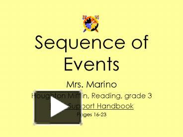 Sequence of Events presentation | free to view