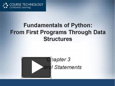 Fundamentals of Python: From First Programs Through Data Structures ...