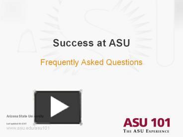 Success at ASU presentation | free to download