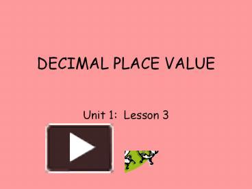 DECIMAL PLACE VALUE presentation | free to view