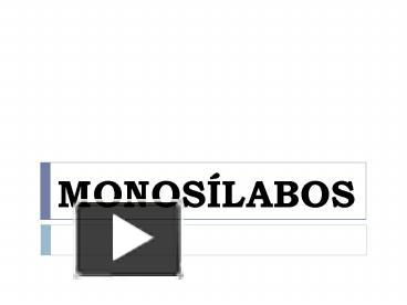 MONOS presentation | free to view