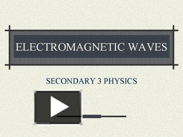 ELECTROMAGNETIC WAVES presentation | free to view