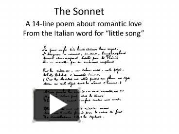 PPT – The Sonnet PowerPoint presentation | free to download - id ...