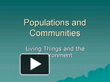 PPT – Populations and Communities PowerPoint presentation | free to ...