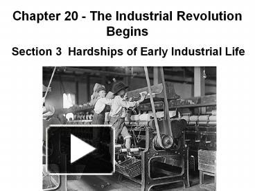 Chapter 20 - The Industrial Revolution Begins presentation | free to ...