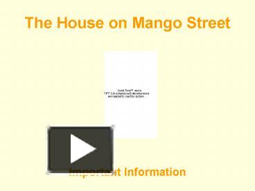 PPT – The House on Mango Street PowerPoint presentation | free to view ...