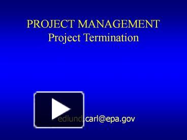 PROJECT MANAGEMENT Project Termination presentation | free to download