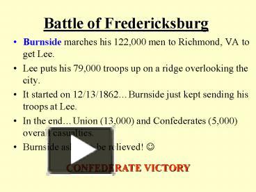 Battle of Fredericksburg presentation | free to view