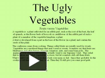PPT – The Ugly Vegetables PowerPoint presentation | free to view - id ...