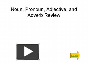 Noun, Pronoun, Adjective, and Adverb Review presentation | free to download