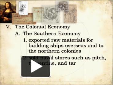 V.The Colonial Economy presentation | free to view
