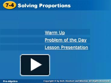 Solving Proportions presentation | free to view