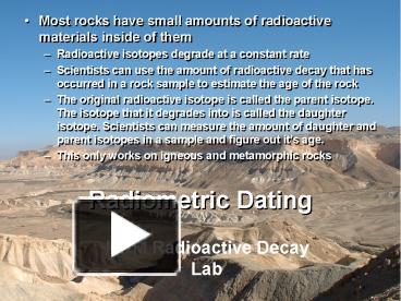 Radiometric Dating presentation | free to download