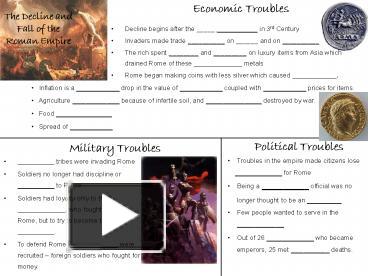 PPT – The Decline and Fall of the Roman Empire PowerPoint presentation ...