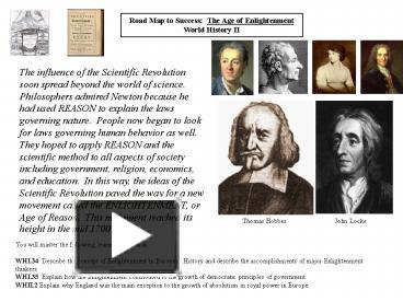 PPT – Road Map to Success: The Age of Enlightenment World History II ...